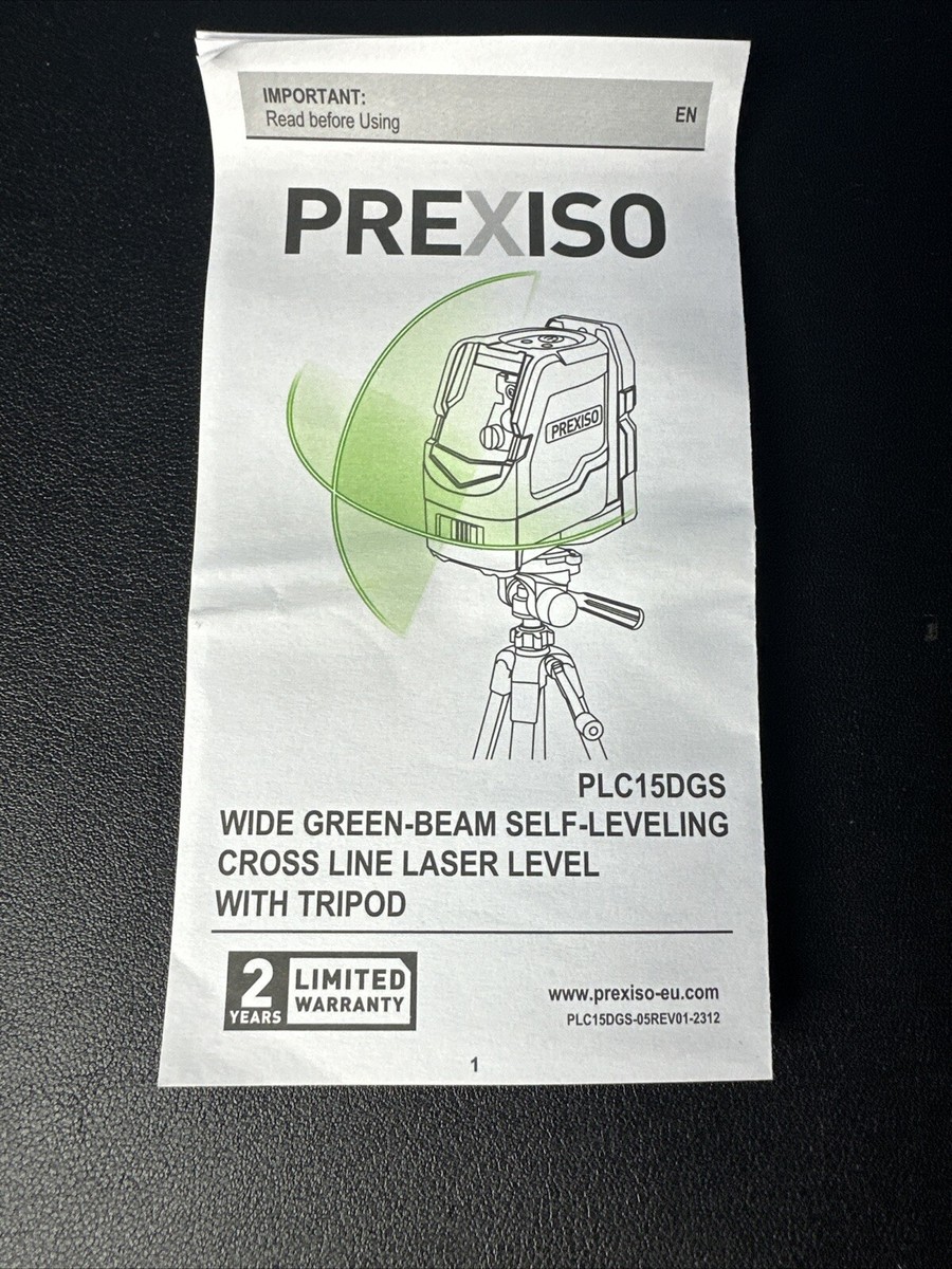 Self-leveling Cross Line Laser Prexiso Green Laser Level – 150° Wide ...