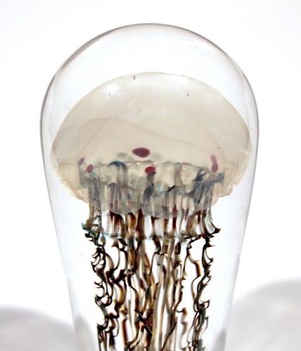 RICHARD SATAVA CALIFORNIA STUDIO ART GLASS MOON JELLYFISH SCULPTURE ...