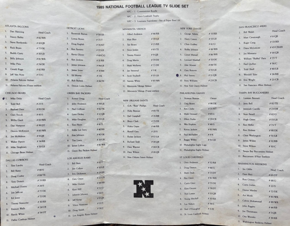 DWIGHT STEPHENSON 1985 NFL Transparency TV MEDIA SLIDE MIAMI DOLPHINS ...