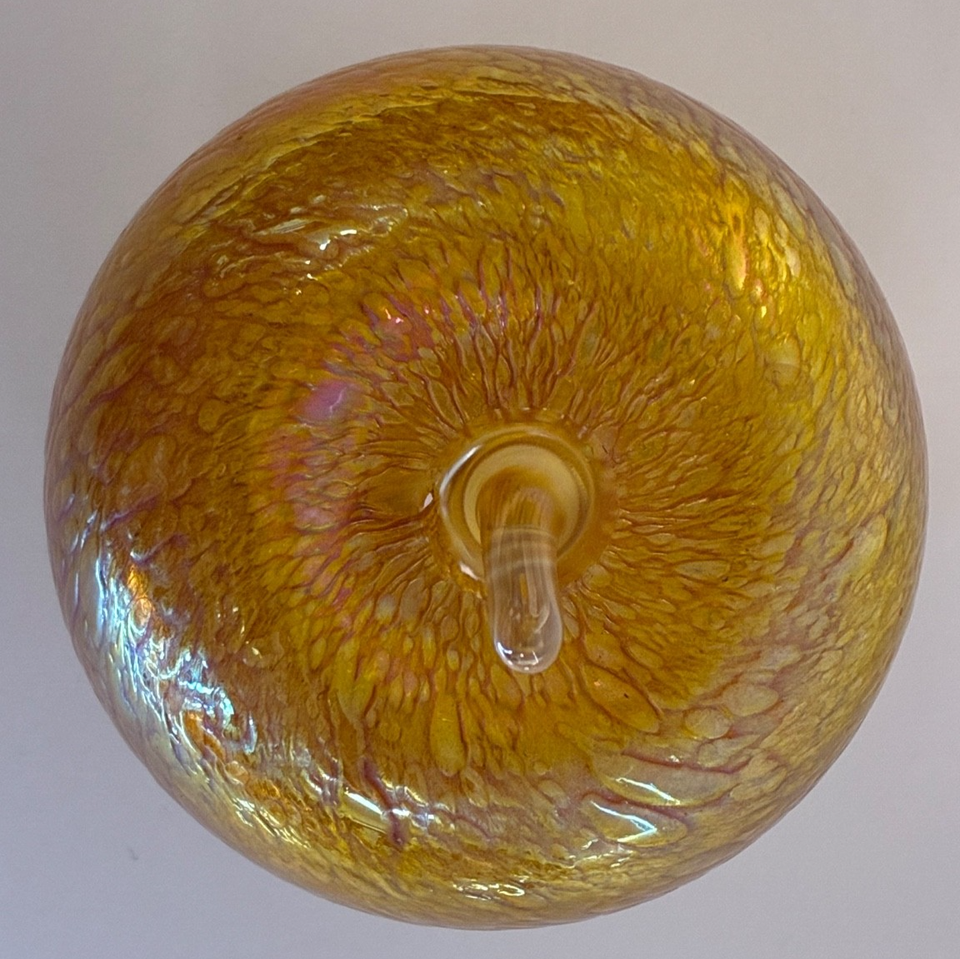 2 X HERON GLASS JACK IN THE PULPIT VASE APPLE PAPERWEIGHT IRIDESCENT ...