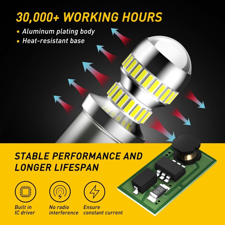 CANBUS AUXITO 1157 LED Turn Signal Brake Reverse Parking Light Bulb ...