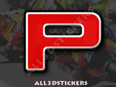 3D Stickers Resin Domed LETTER P - Color Red - 100 mm(4 inches ...