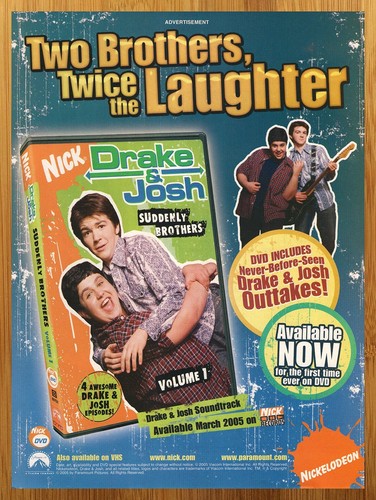 2005 Drake & Josh Suddenly Brothers Print Ad/Poster TV DVD Nickelodeon ...