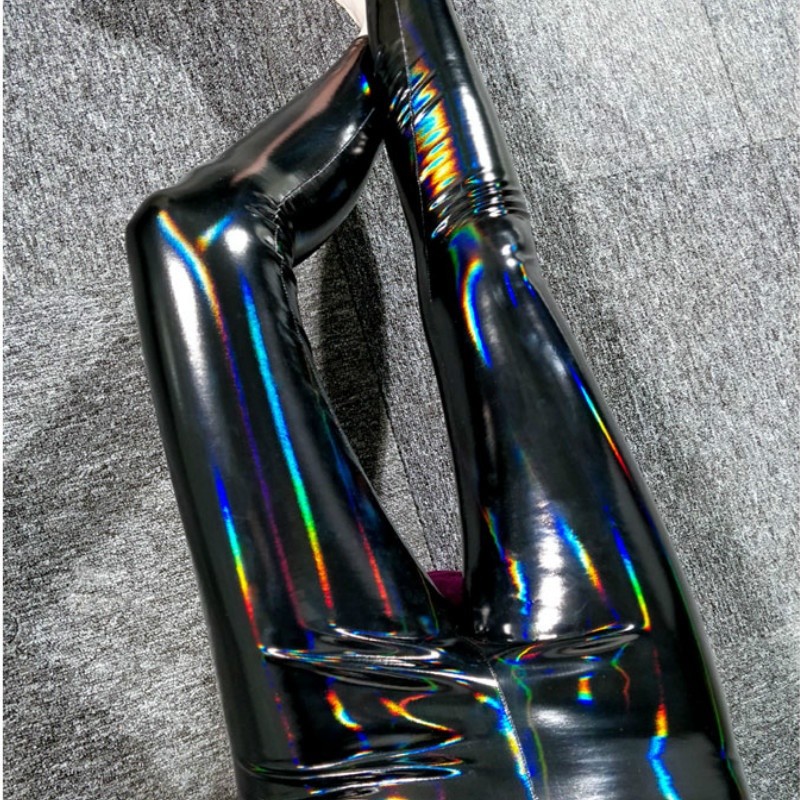 Lady Sexy PVC Shiny Leggings Skinny Club Wear High Waist Pant Black ...