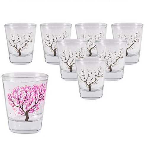 Cherry blossom Blooming color changing wine glass Soju Cup 8Piece | eBay