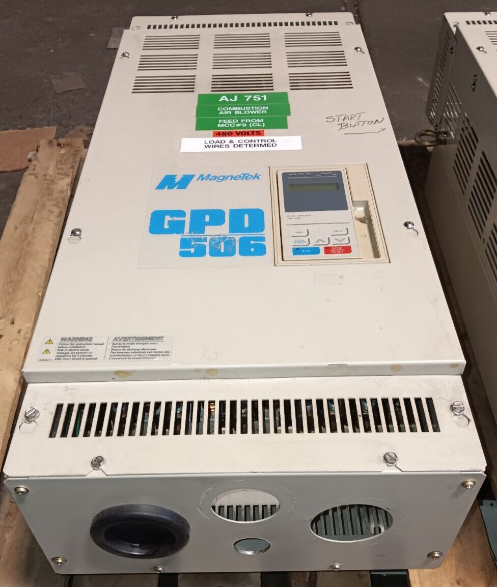 MAGNETEK GPD506V-B065 50 HP AC VFD 3-PHASE 380-460 VAC IN 0-400 HZ OUT ...