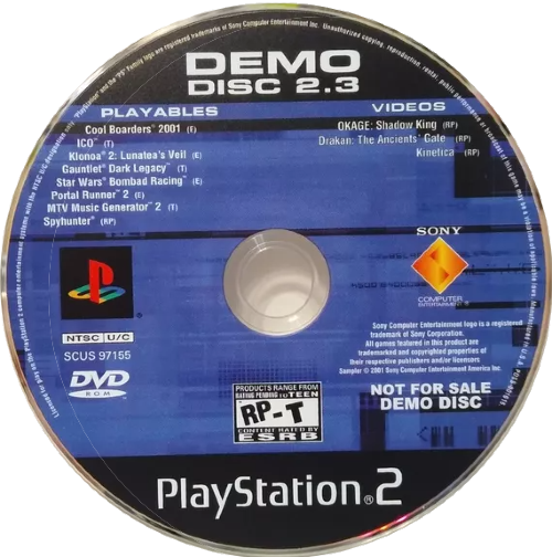 Demo Disc 2.3 Demo Disc Disk PlayStation 2 PS2 SCUS-97155 PDSS-001615 ...