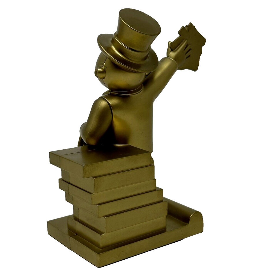 Mr Monopoly Banker Gold Trophy Family Game Night Champion Hasbro 2009 6 ...