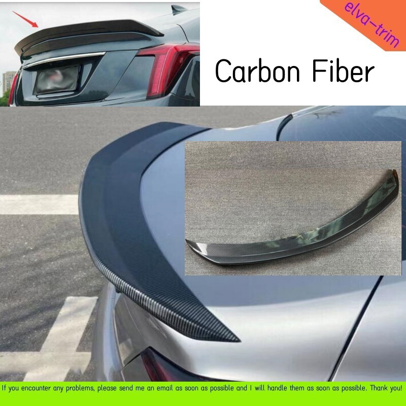NEW@Carbon Fiber Rear Trunk Spoiler Wing For Cadillac CT5 CT5-V ...