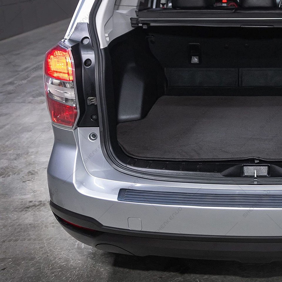 Black Rear Bumper Rubber Pad Kit Guard Sill Plate Trunk Protector Trim ...