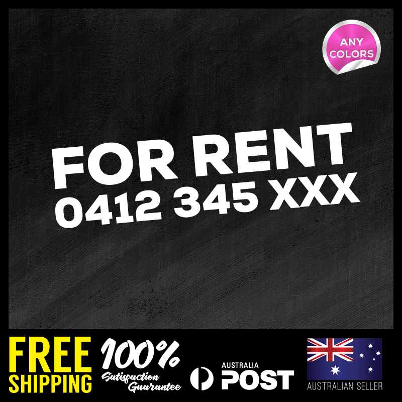 300mm Custom For Rent Decals Stickers Window with Mobile or Phone ...