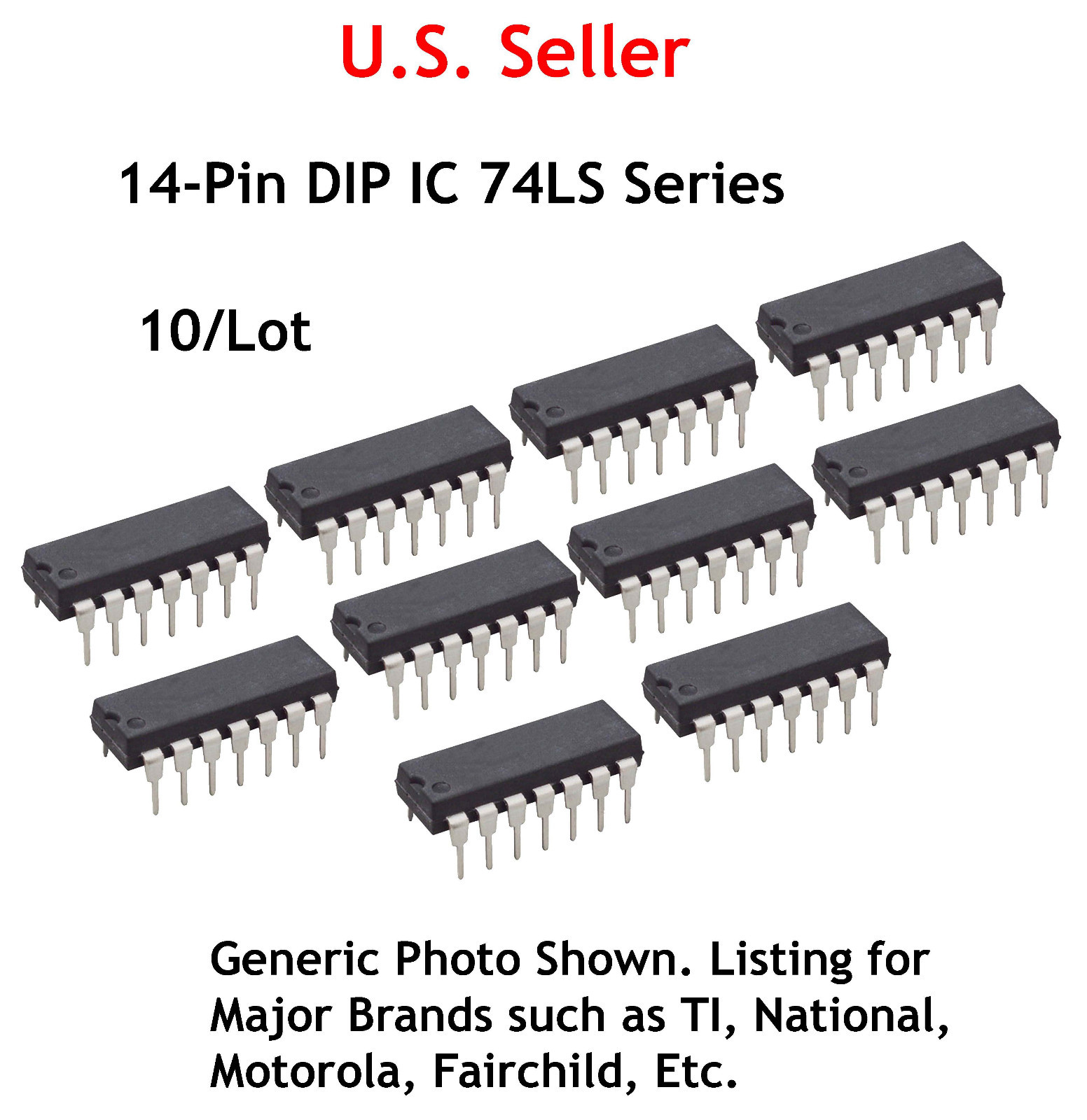 74LS125: Quad 3 State Bus Buffer IC: 14-Pin DIP: 10/Lot: Great Price | eBay