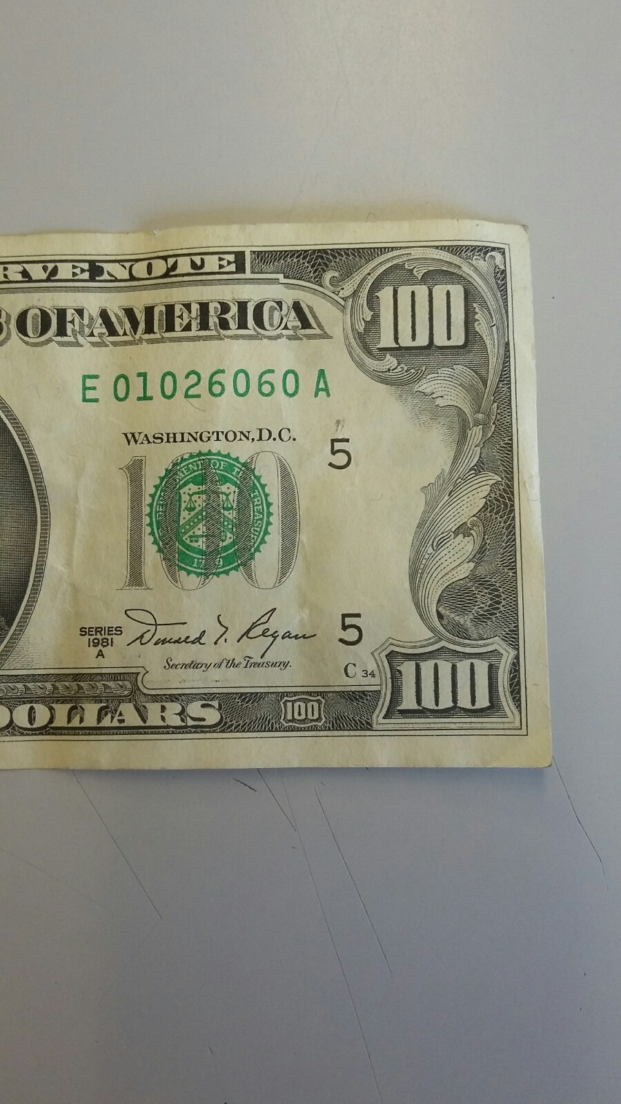 1981 A $100 BILL E. "FEDERAL RESERVE BANK OF RICHMOND VIRGINIA" VERY ...