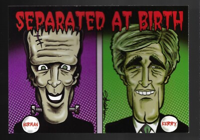 Halloween Presidential Campaign Postcard #1 2004 John Kerry & Herman ...