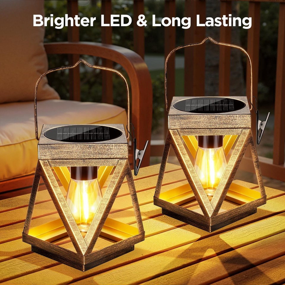 Best KOOPER Solar Lanterns Outdoor Waterproof - Upgraded Metal Hanging ...