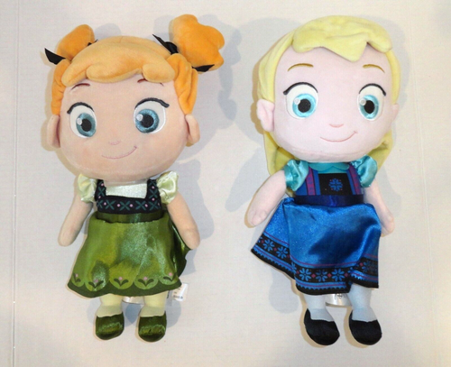 Disney Store 12" Frozen Anna And Elsa Toddler Animator Plush Doll Set ...