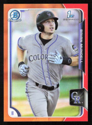 2015 Bowman Draft Brian Mundell 1st Bowman Chrome Orange Refractor /25 ...
