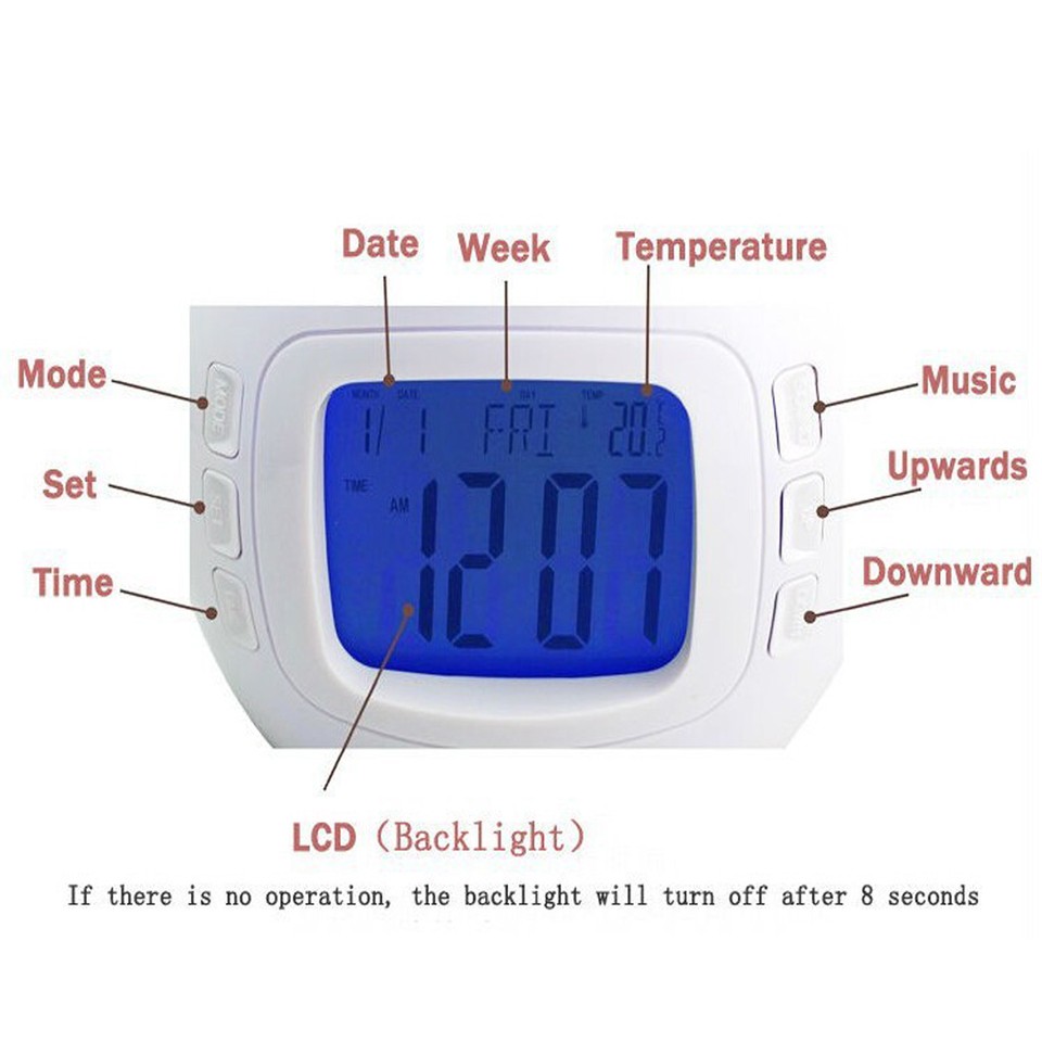 Kids LED Digital Alarm Clock Star Sky Projection Lamp Music Calendar ...