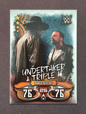 Undertaker Triple H 2018 Topps WWE Slam Attax Live Silver Foil #79 UK ...