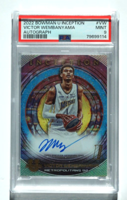 2022 Bowman University Inception Prospect Auto #VW Victor Wembanyama ...
