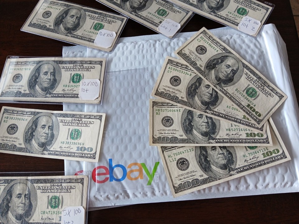 $500 Real Cash (5x) Crisp Blue One Hundred Dollar Bills Series 2009 ...