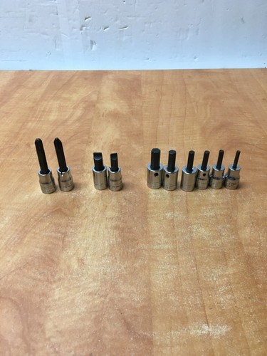 Craftsman USA Hex Slotted Philips Bit 10 Piece Socket Set 3/8" Drive V ...