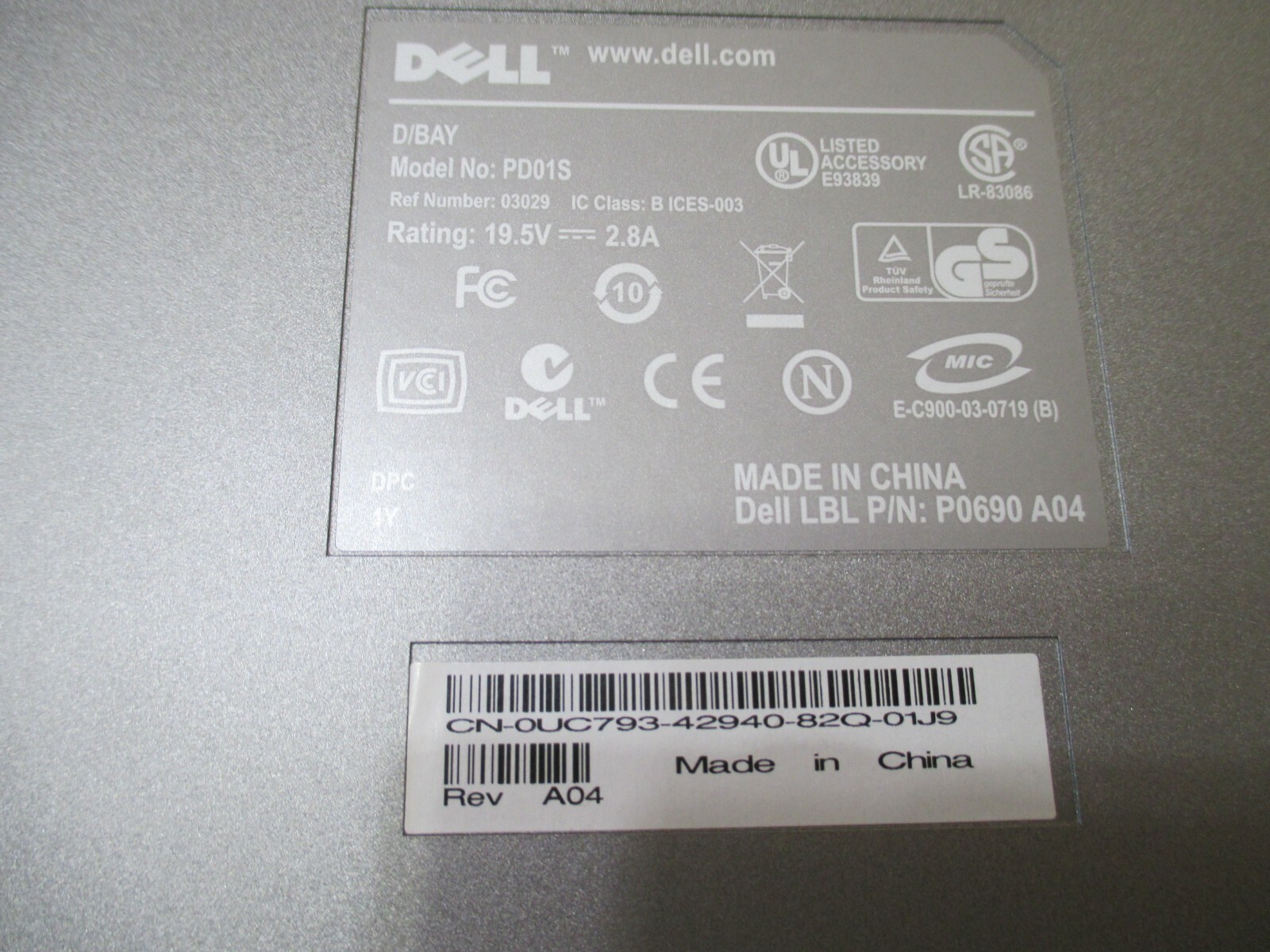 DELL EXTERNAL MEDIA D/BAY MOD #: PD01S CD-RW/DVD-ROM DRIVE MODULE | eBay