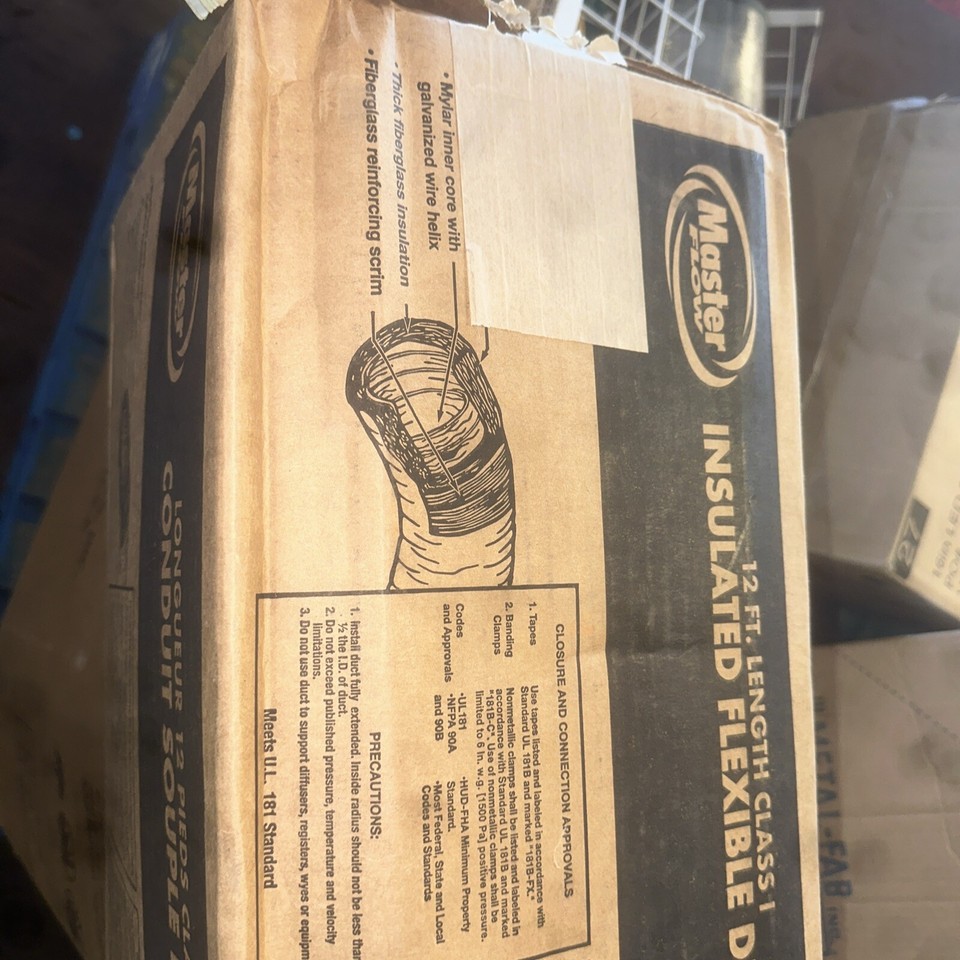Master Flow (F6IFD4X144) 4 in. x 12 ft. Insulated Flexible Duct R6 ...