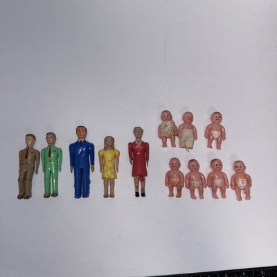 Vintage Renwal Dollhouse Dolls #8 #41 #42 #43 #44 Lot Of 12 Doll Family ...