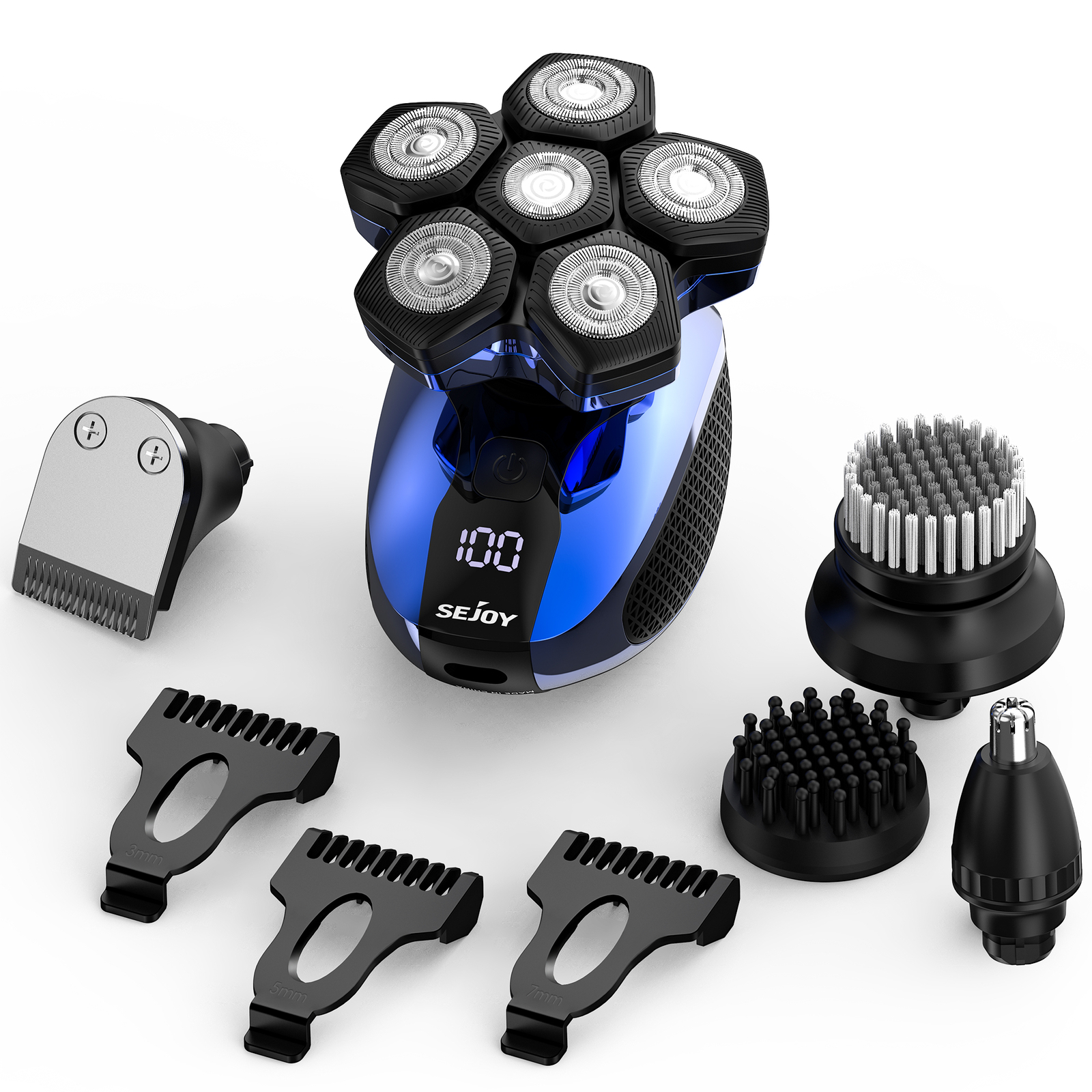 SEJOY 6D Electric Head Shavers for Men Cordless Wet Dry Bald Razor Hair ...
