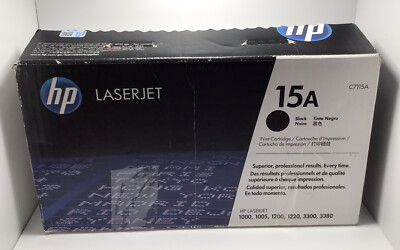 Genuine HP 15A C7115A Black Laserjet Toner Cartridge. NEW OPEN BOX ...