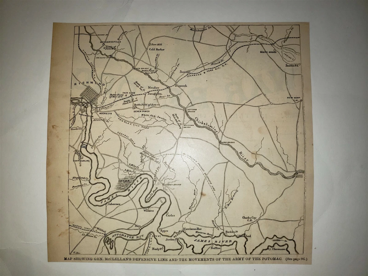 Map War General Mcclellan