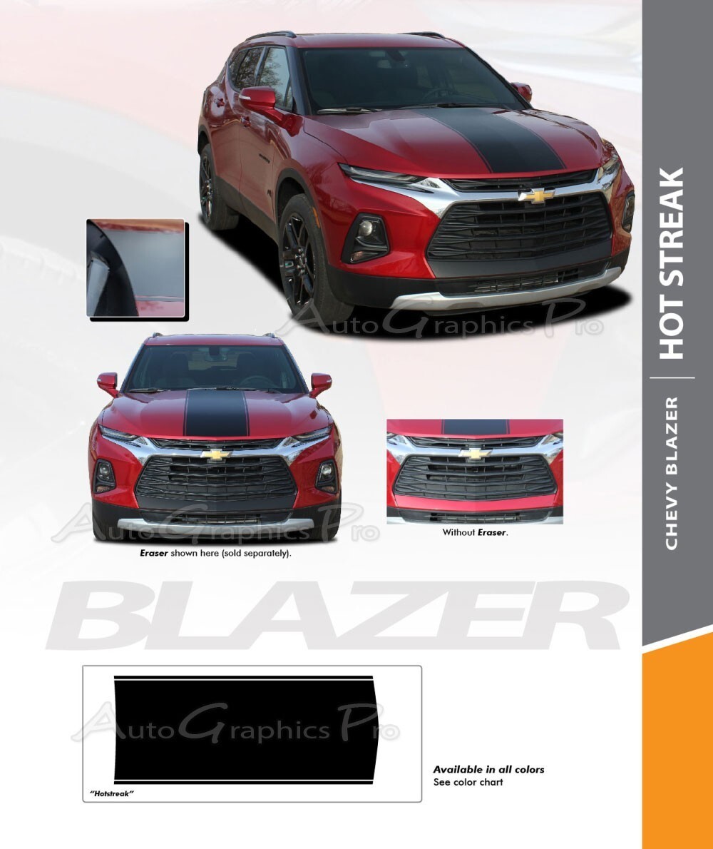 2019-2024 Chevy Blazer Hood Stripes HOT STREAK Hood Decal Vinyl Graphics Kit | eBay