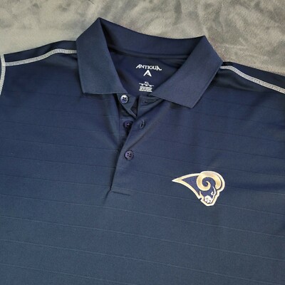 Vtg Antigua XL XLarge St. Louis LA Rams Thermal Striped Golf Polo NFL ...