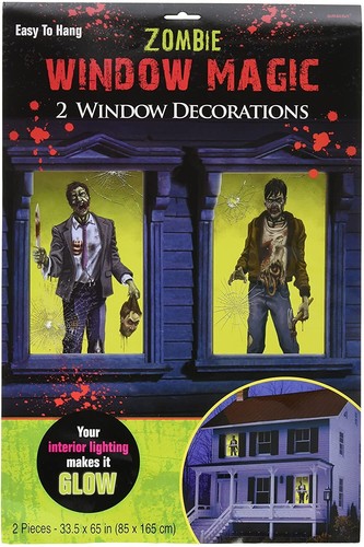 ZOMBIE MAGIC Glow Window Scene Setter posters Halloween Party ...