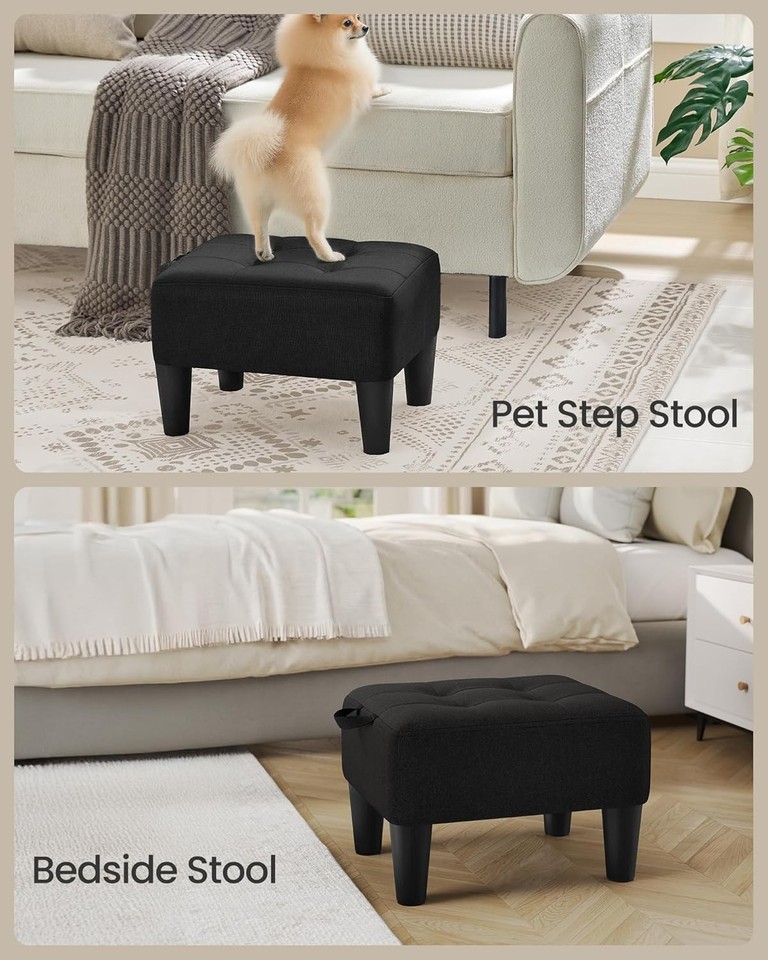 Footstool Ottoman with Storage Small Foot Rest Stool 16x10 Upholstered ...