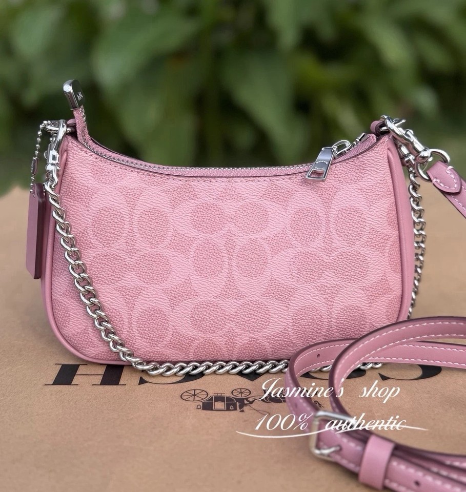 NWT coach Teri Mini Crossbody Bag In Signature Canvas cw323 | eBay