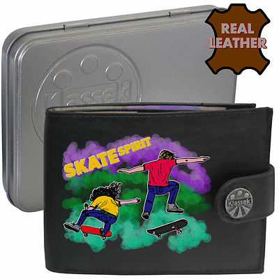 Skateboarding Wallet Soft Leather Skateboard Sport Olympics Men's Gift ...
