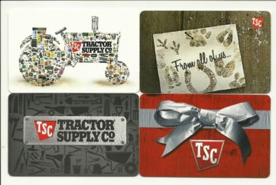TSC Tractor Supply Co Lot of (4) Gift Cards No $ Value Collectible incl ...