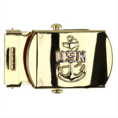 GENUINE U.S. NAVY BELT BUCKLE: E7 FEMALE CHIEF PETTY OFFICER - GOLD | eBay