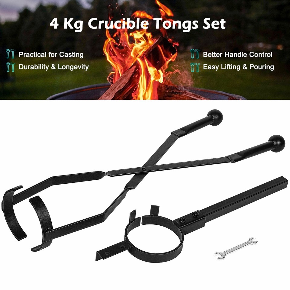 4 Kg Crucible Tongs Set, Graphite Crucible Lifting & Metal Melting ...