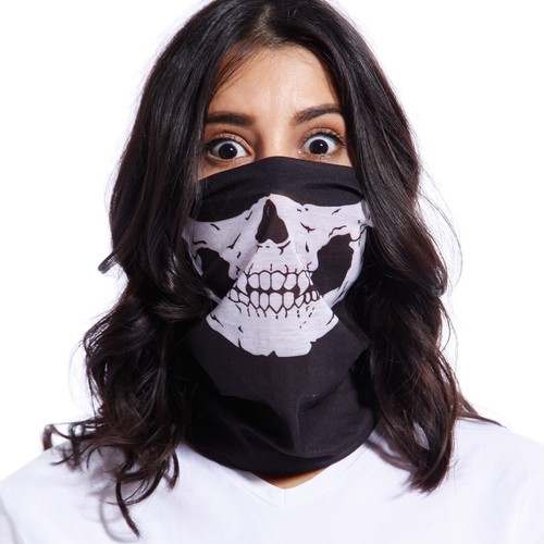 2 x Skeleton Skull Face Mask Bandana for Harley Davidson Rider Softail ...