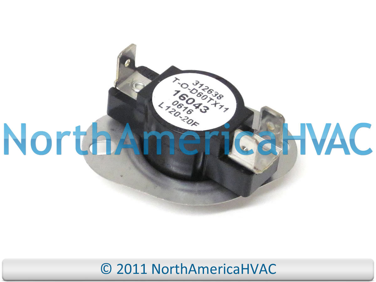 OEM Furnace 120 Limit Disc Switch Replaces York Coleman Luxaire 025 ...