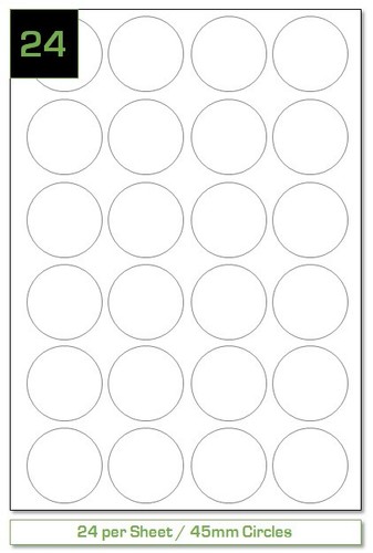 2400 Labels - 45mm Circles 24 Round Sticky Self Adhesive Printer Label ...