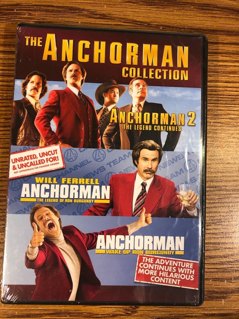 The Anchorman Collection DVD Will Ferrell 3 Complete Features Ship for ...