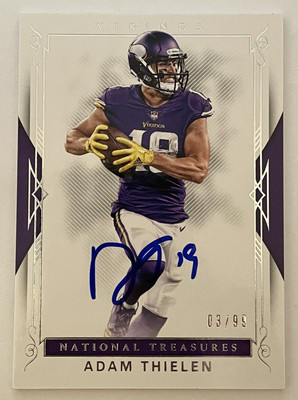 Adam Thielen 2017 Panini National Treasures Signed 03/99 Card No. 4 ...