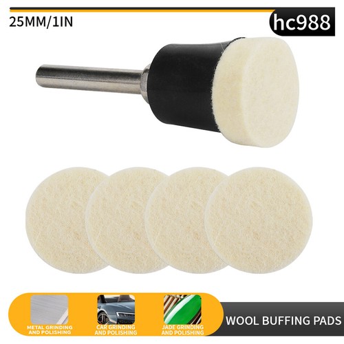 5PC 1" Felt Wool Polishing Buffing Wheel Quick Change Discs F Dremel ...