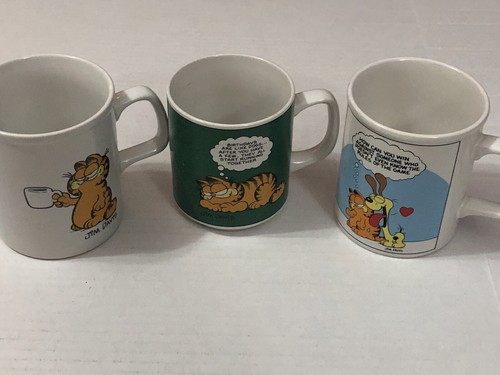Vintage Enesco Garfield / Odie Coffee / Tea Mugs Cups Lot / Set of 3 ...