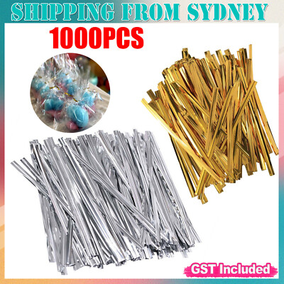 1000PCS Metallic Twist Ties Wire for Cello Bags Cake Pops 12cm Pack 2 ...