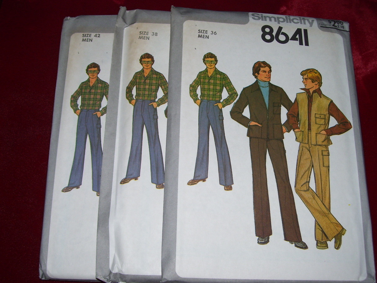 🍄 1978 UNCIRCULATED SIMPLICITY #8641 - MEN'S VEST-JACKET-PANTS PATTERN ...